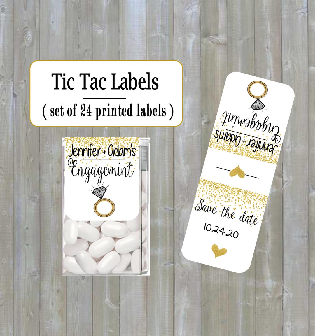 Engagement, Engage Mint Tic Tac Labels, Favors, Ring, Stickers, Save ...