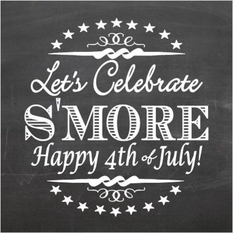 Smore s'more 4th of July Chalkboard Favor Tag 3 X - Etsy