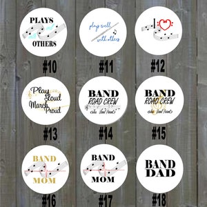 Marching Band Favors, Button Badges, Music Buttons, With Pin Backs 2.25 ...