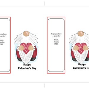 Gnome Valentine's Day Candy Bar Wrapper Instant Download Editable ...