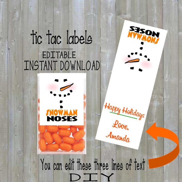 Snowman Labels - Etsy