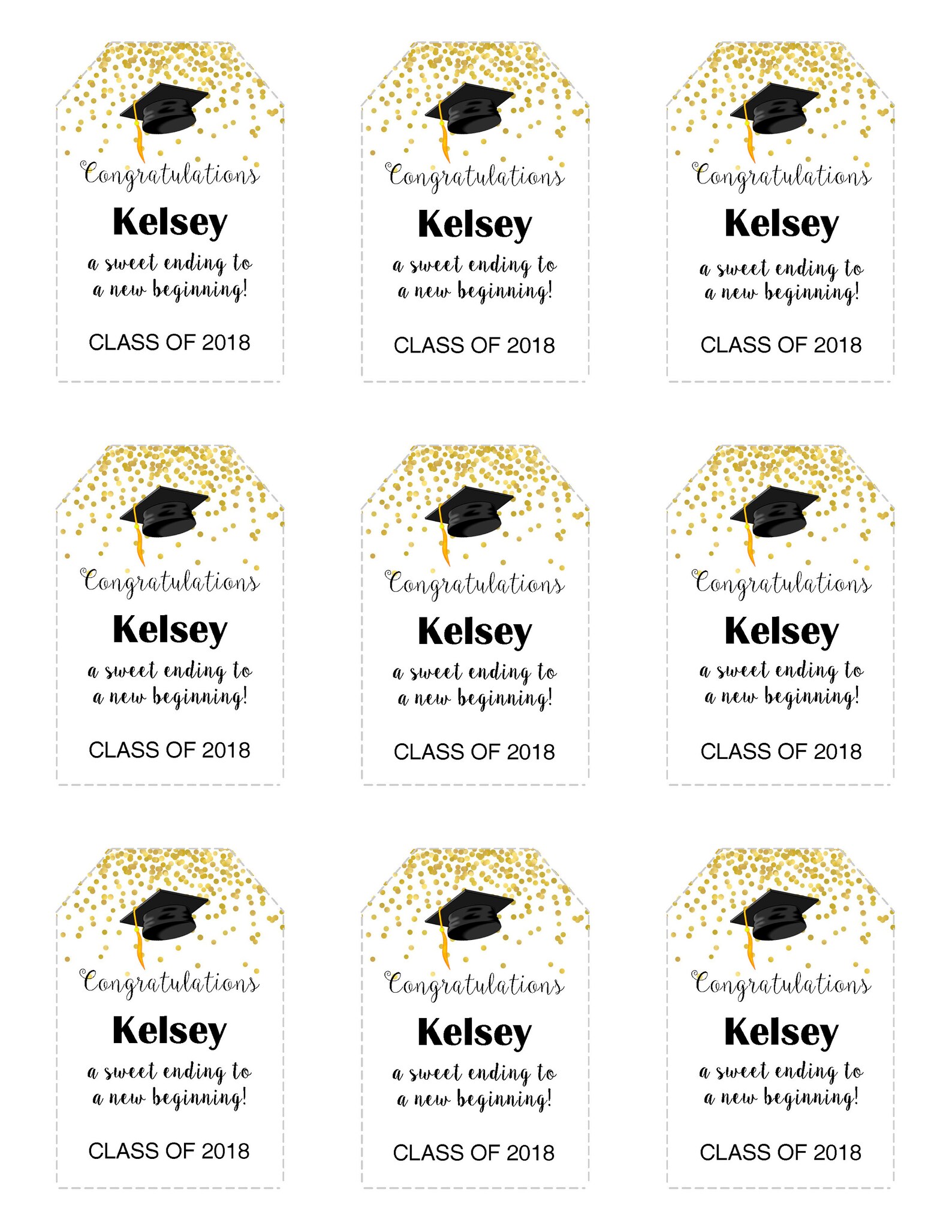 Graduation Party Favor Tags Hat and Tasse for Class of 2021 - Etsy
