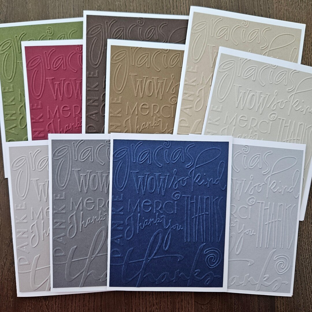 Handmade Thank You Note Cards – Assortment of 10 Embossed Neutral ...