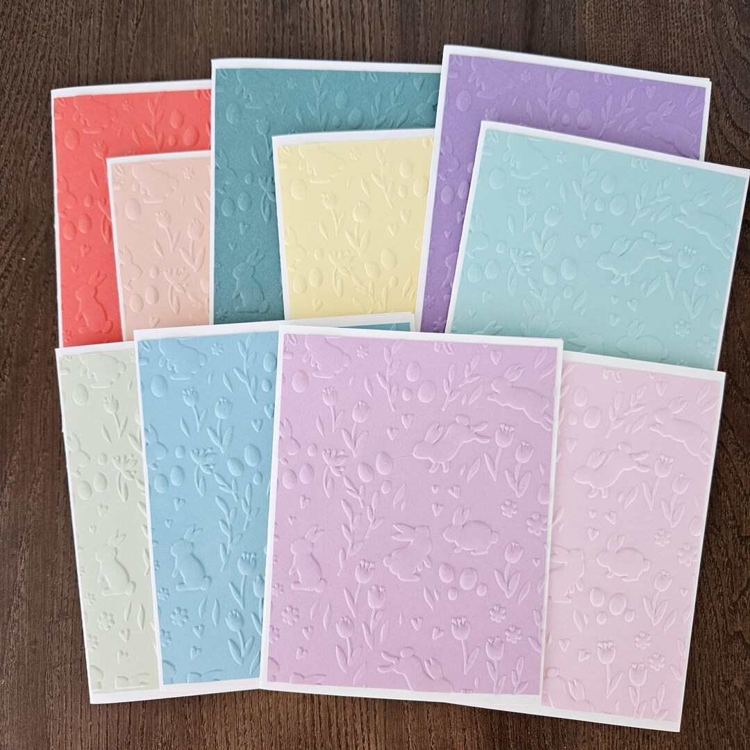 Handmade Easter Note Cards - Embossed Easter Cards. Pastel Easter Card ...