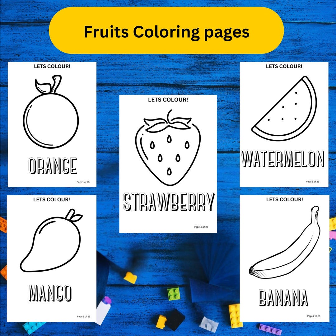 Fruit Coloring Pages for Toddlers & Preschoolers – Fun, Educational ...