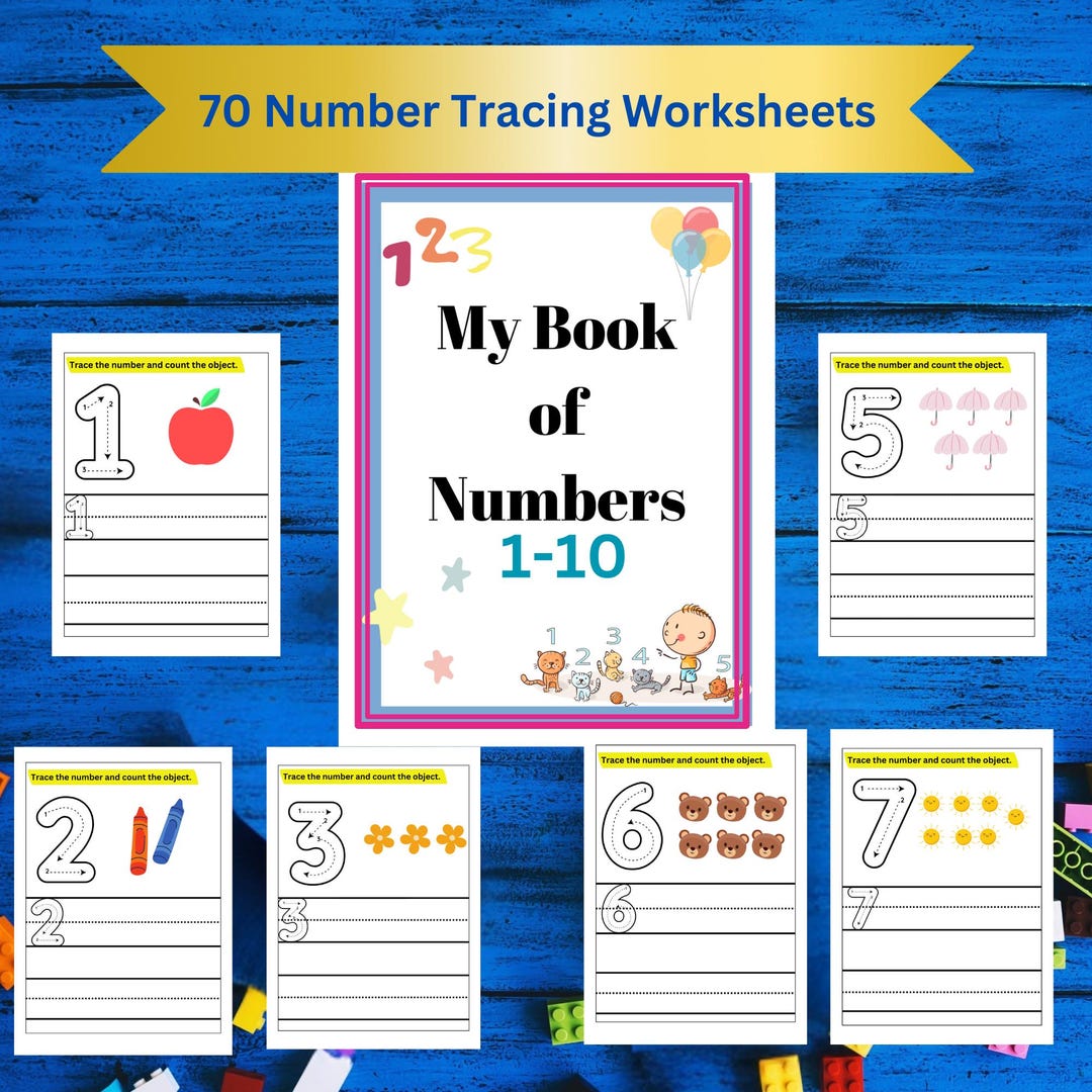 70 Printable Number Tracing and Coloring Worksheets for Preschool ...