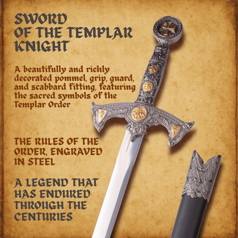 Medieval Sword Templar Sword 102cm HK-5518 as a Gift for Him or Wall ...