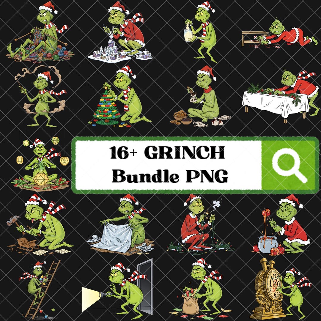 Mega Bundle PNG Grinch Christmas | Grinch Png | Christmas Bundle ...