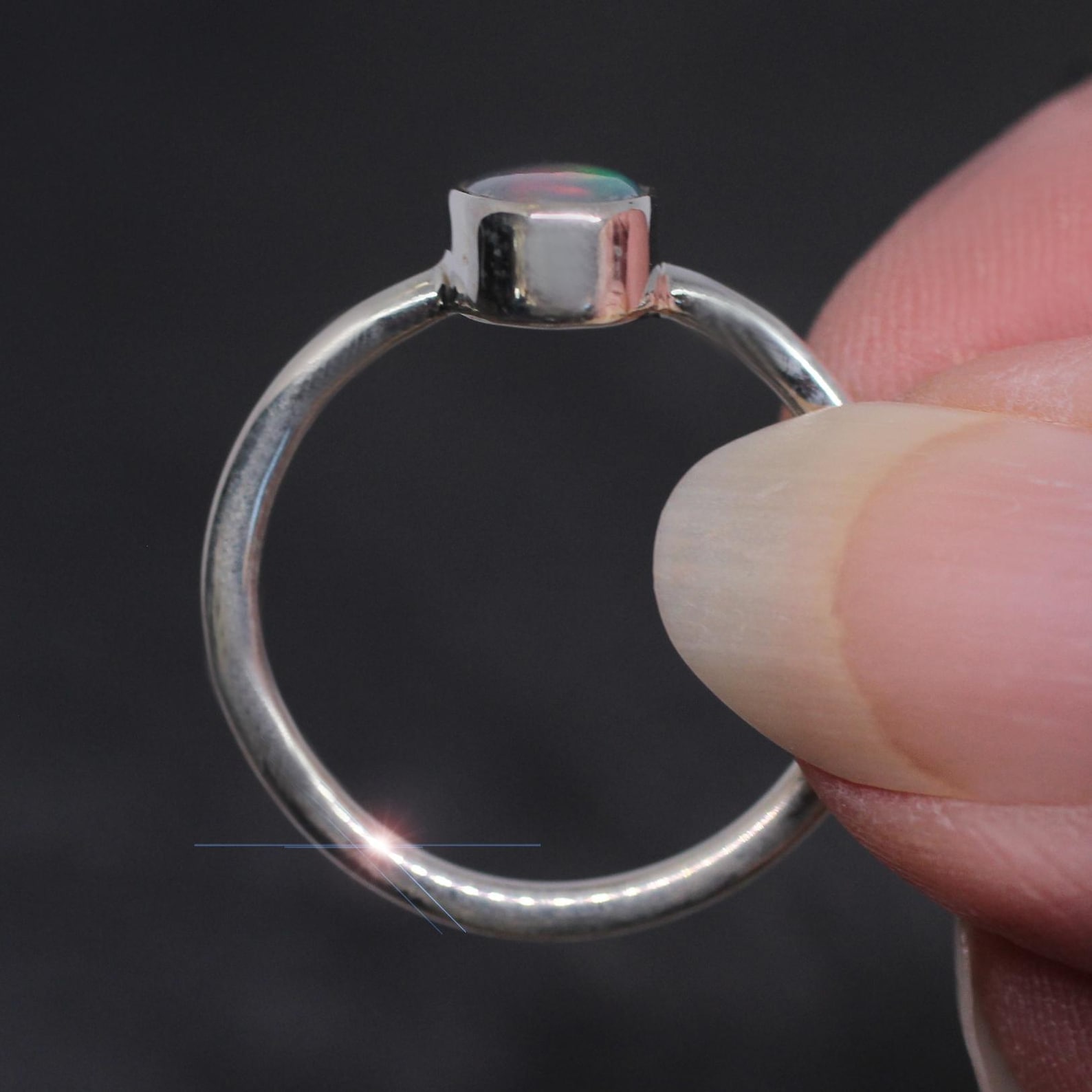Geology's Rainbow - Genuine Welo Opal Sterling Silver Ring - Size 7.5 ...