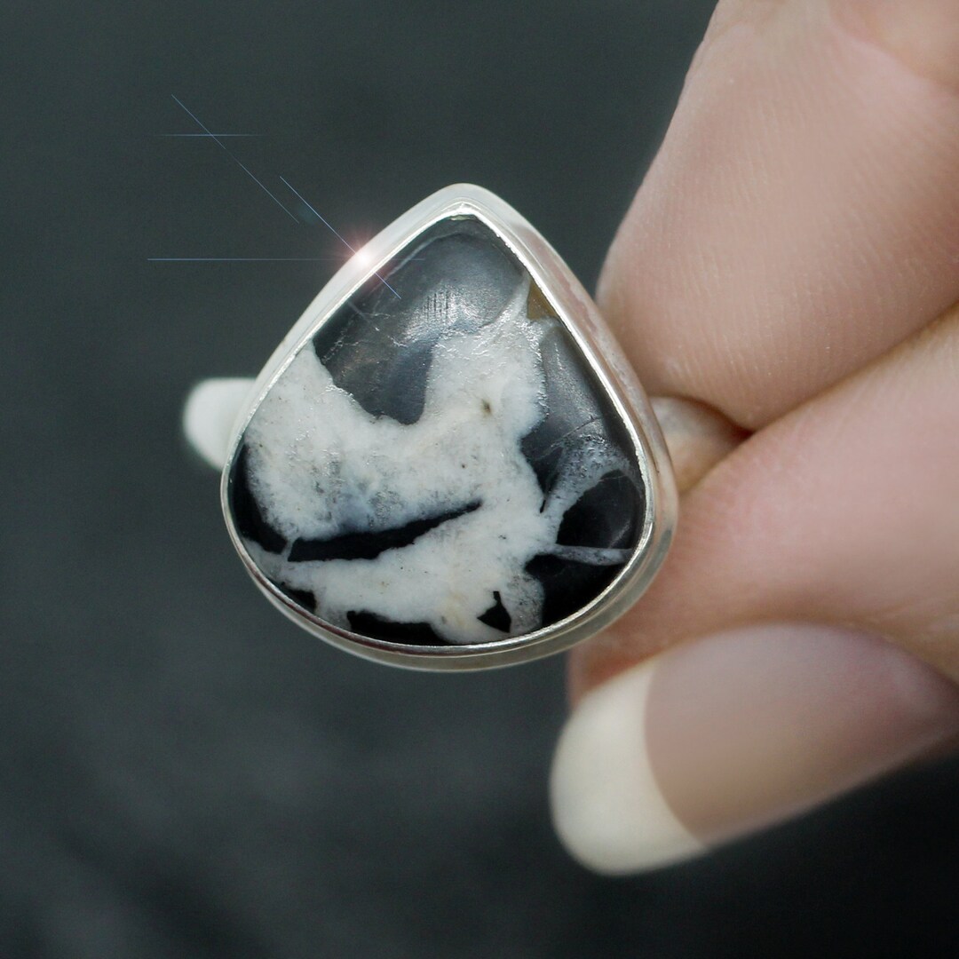 The Eclipse - Genuine Ancient Septarian Nodule Sterling Silver Ring ...