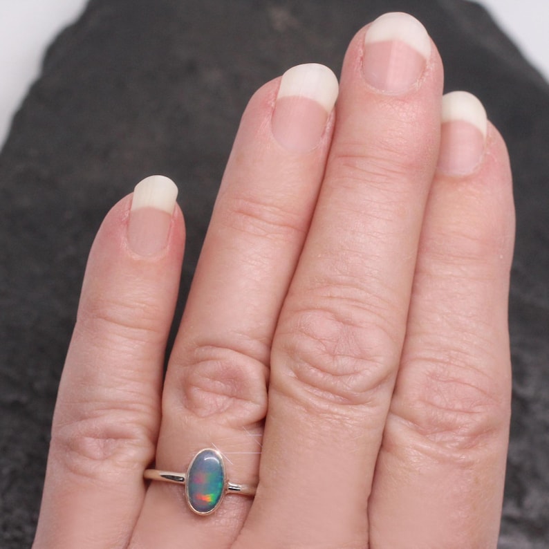 Geology's Rainbow - Genuine Welo Opal Sterling Silver Ring - Size 7.5 ...