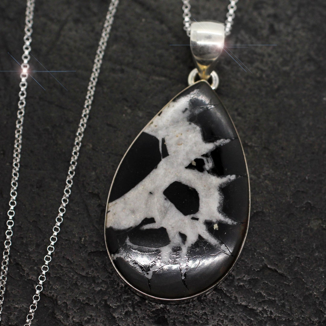 The Eclipse - Ancient Septarian Geode Sterling Silver Necklace - Etsy