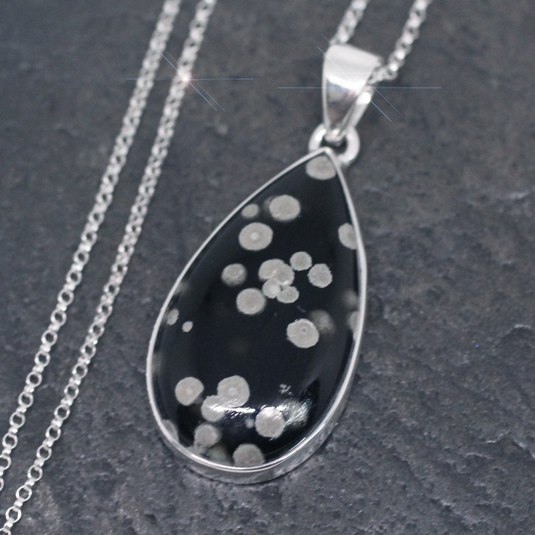 Galaxies- Galaxy Obsidian Sterling Silver Necklace - Etsy