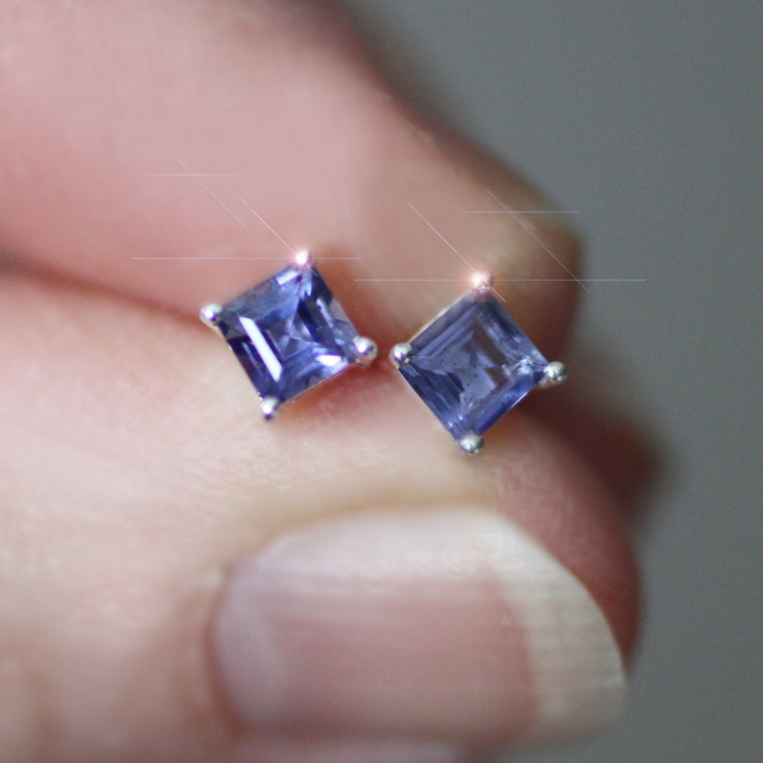 Periwinkle Beautiful Princess Cut Natural Iolite Sterling Silver ...