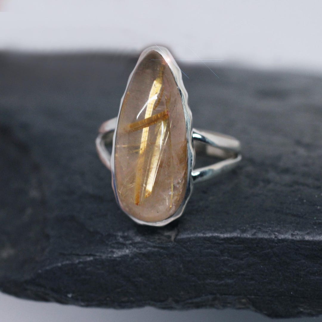 Rays of the Sun - Amazing Golden Rutilated Quartz Sterling Silver Ring ...