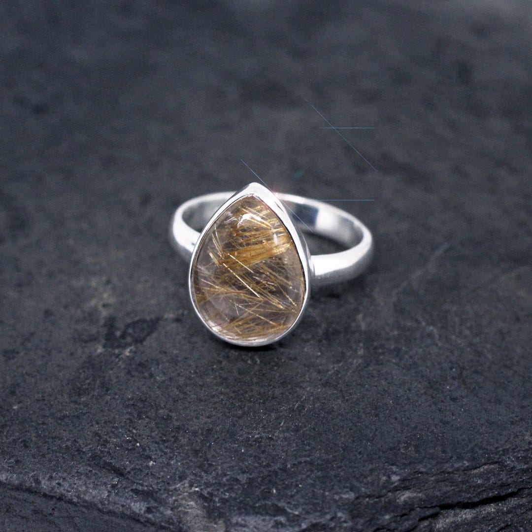Rays of the Sun - Amazing Golden Rutilated Quartz Sterling Silver Ring ...