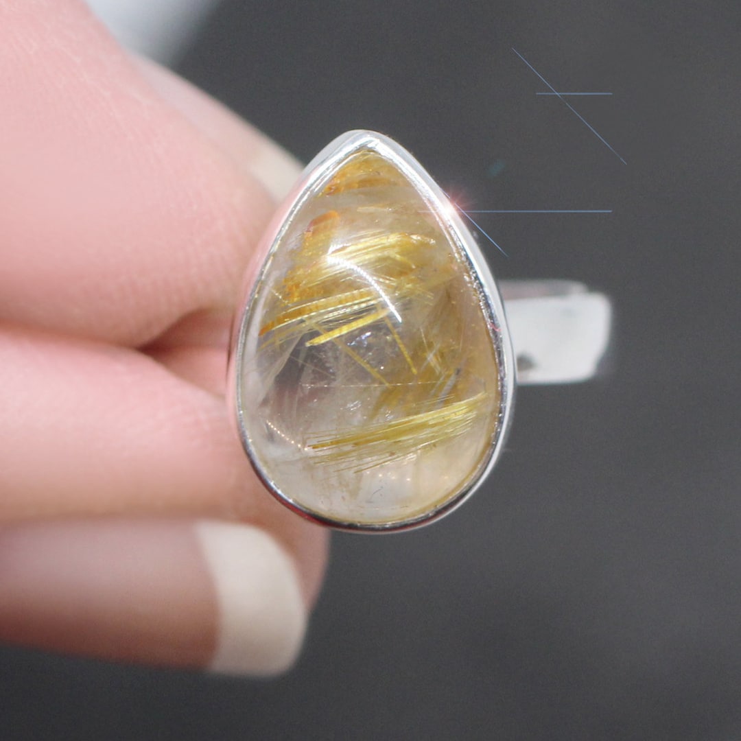 Rays of the Sun - Amazing Golden Rutilated Quartz Sterling Silver Ring ...