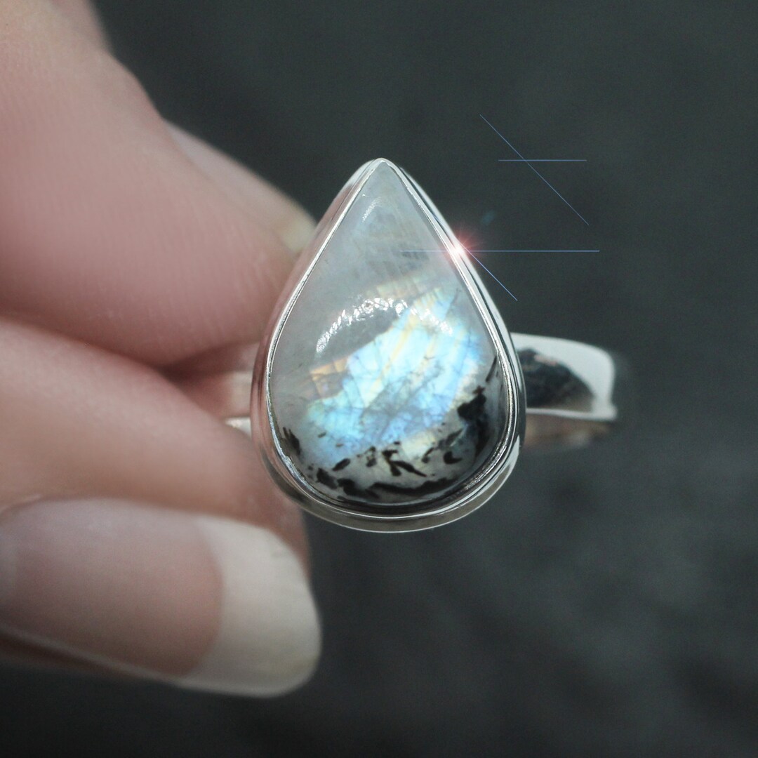 Over the Rainbow - Rainbow Moonstone and Tourmaline Sterling Silver ...