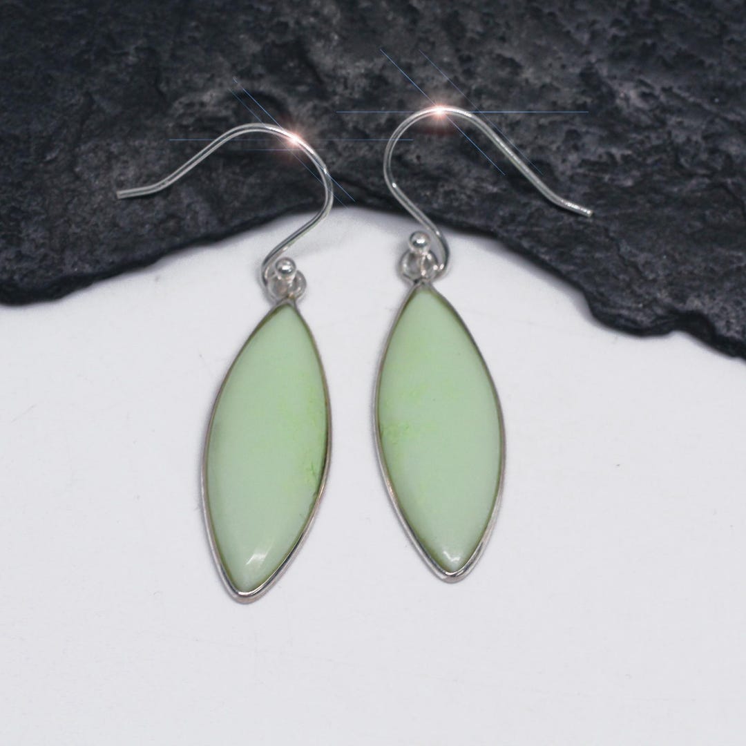 Citron Beautiful Natural Lemon Chrysoprase Sterling Silver Earrings - Etsy