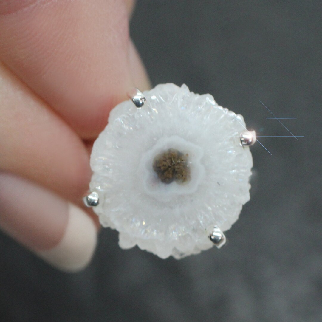 Crystal Snowflake Quartz Stalactite Sterling Silver Ring Size 5.5 - Etsy