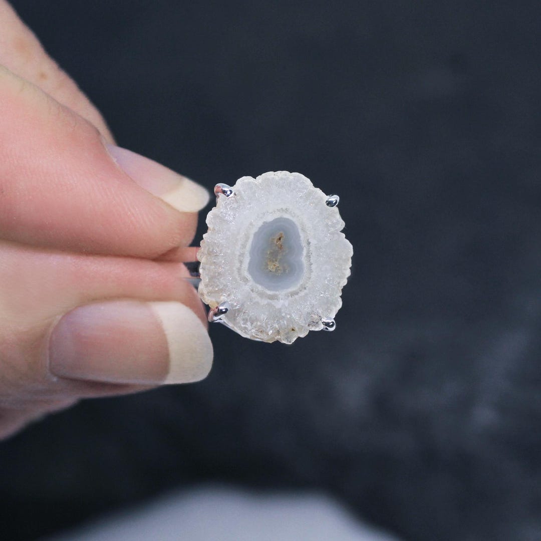 Crystal Snowflake - Quartz Stalactite Sterling Silver Ring Size 7 - Etsy
