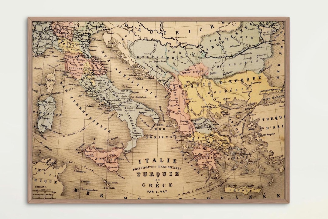 Antique France Map Digital Download | 1869 Nouvel Atlas Classique ...