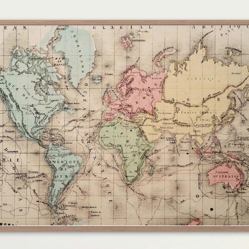 Antique Map Digital Large - Etsy