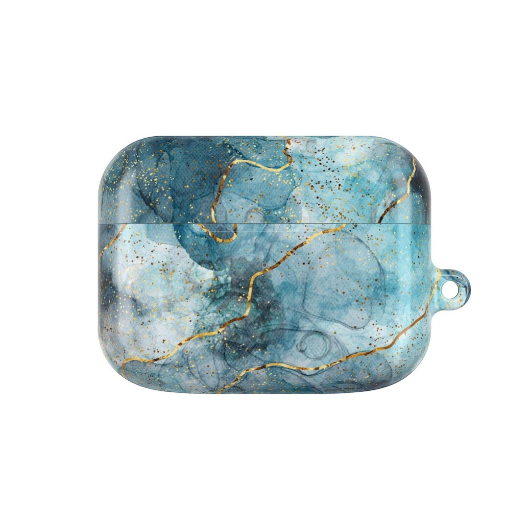 AirPod Cases, Aqua Marble Texture, Stylish Earbud Holder, Protective ...