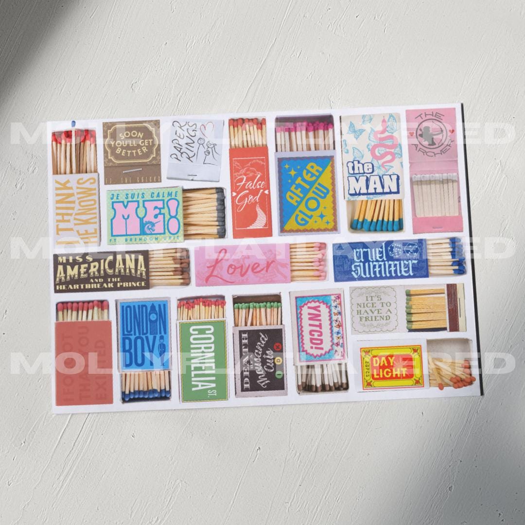 Lover Album Matchbox Wall Art - Taylor Swift Inspired Lover Era Album ...
