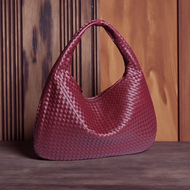 Leather Basket Weave Handbag - Etsy