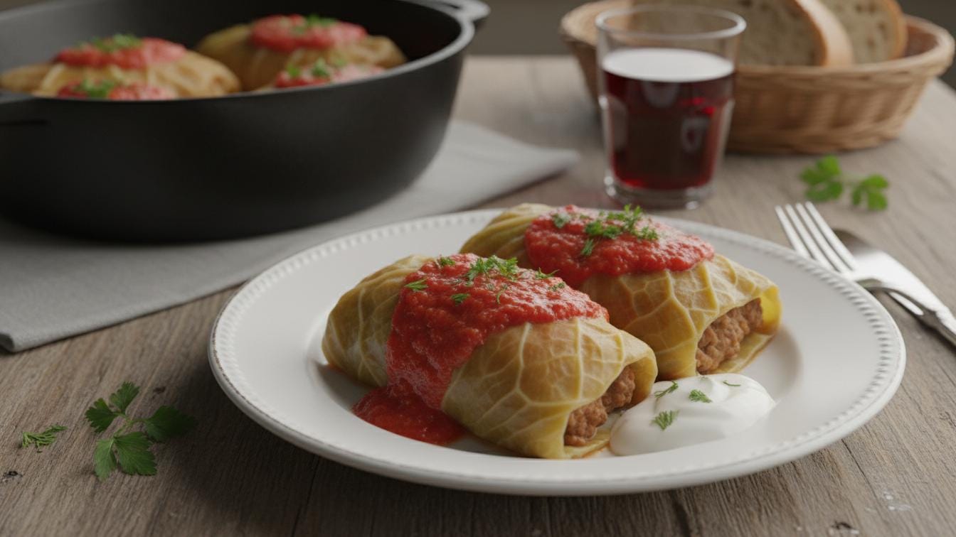 Stuffed Cabbage Rolls Recipe | Golabki Printable | Comfort Food Dinner ...