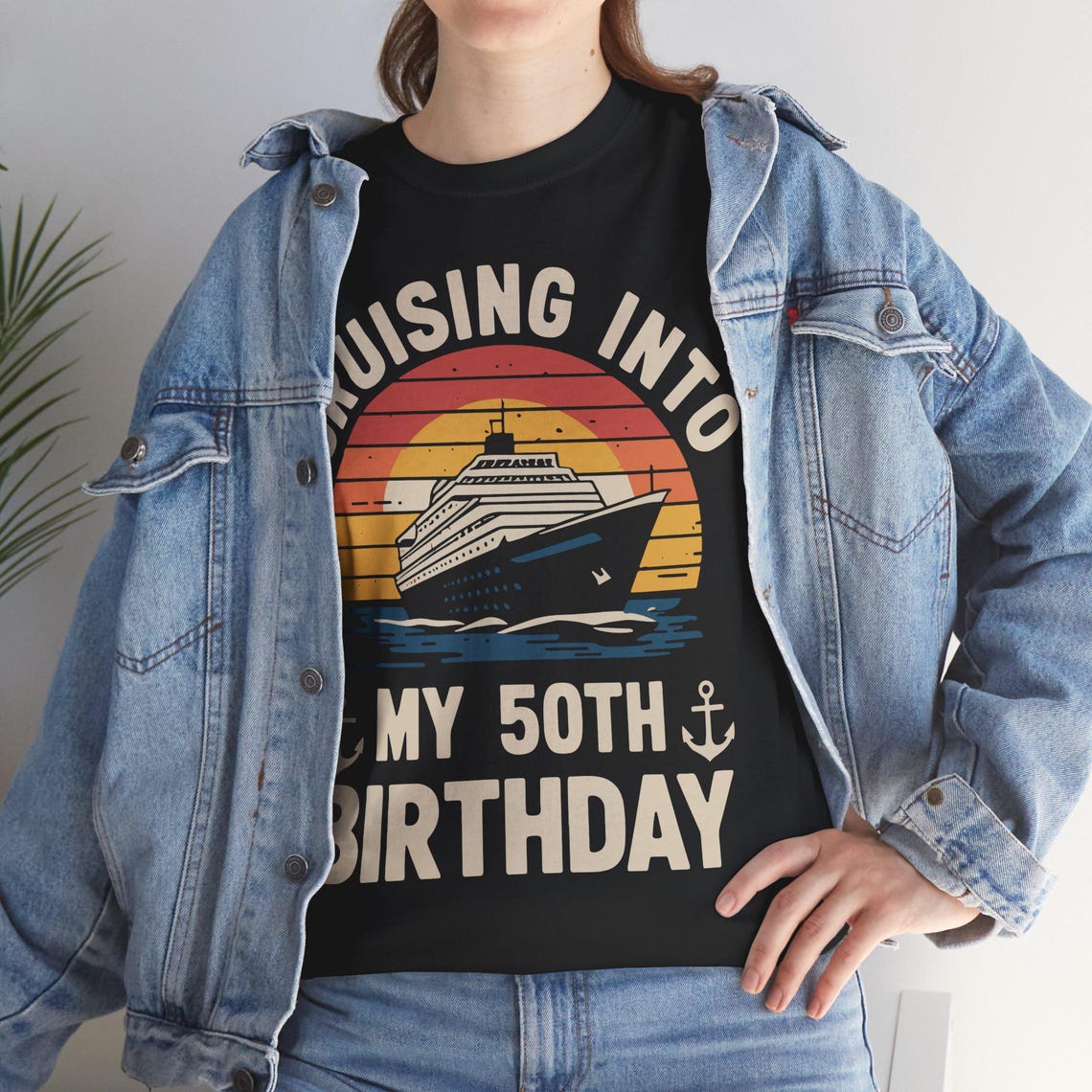 Cruising Into My 50th Birthday PNG Digital Download - Retro Cruise Ship ...
