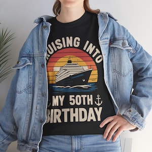 Cruising Into My 50th Birthday PNG Digital Download - Retro Cruise Ship ...