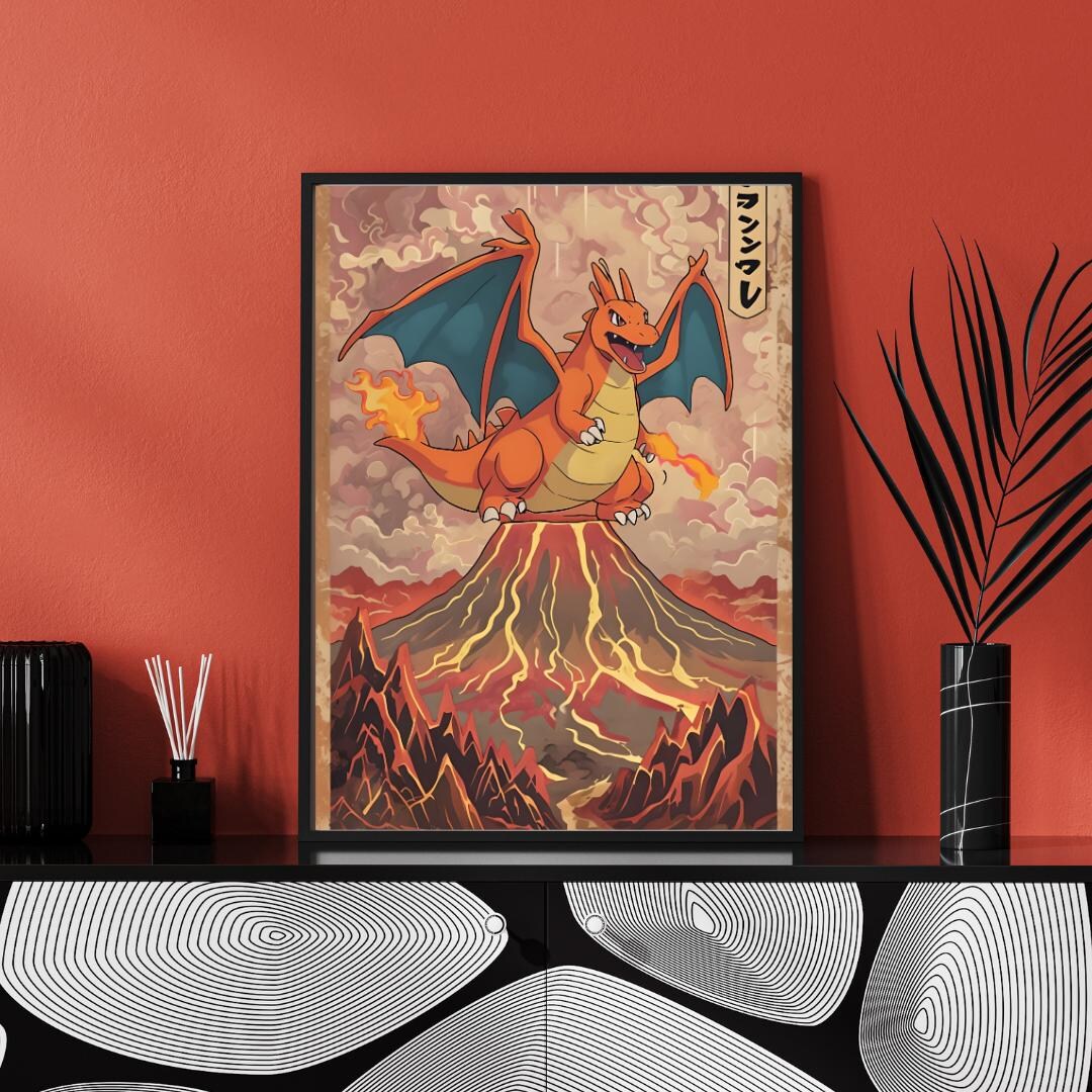 Retro Pokemon Charizard Printable and Physical Posters - Vintage Style ...