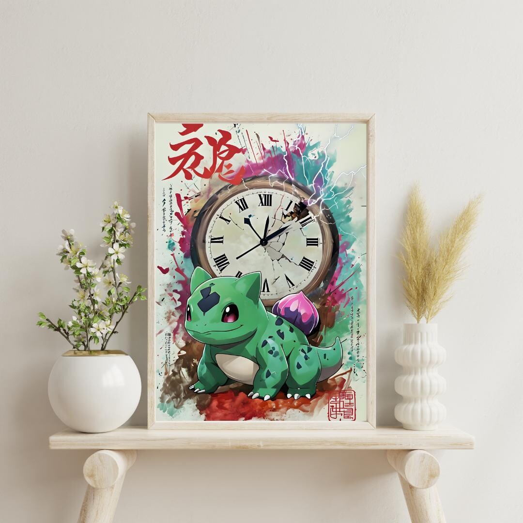 Japanese Style Pokemon Bulbasaur Poster for Sleek Modern Decor - Etsy