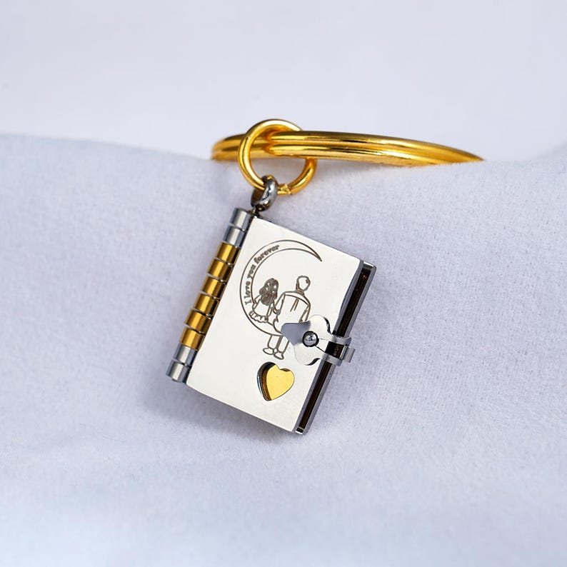 Personalized to My Daughter Book Key Chain- Engraved Meaningful Message ...