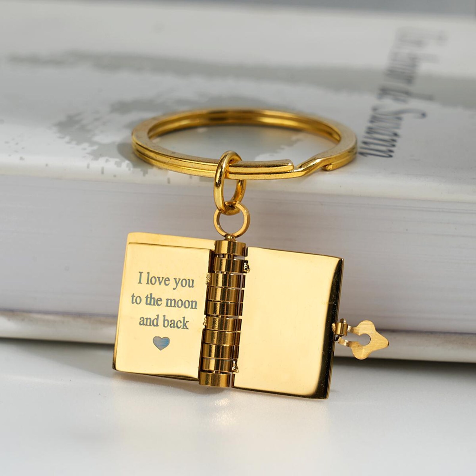 Personalized to My Daughter Book Key Chain- Engraved Meaningful Message ...