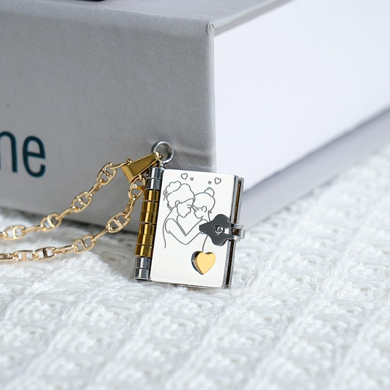 Mother Daughter Book Necklace-personalized Meaningful Message ...
