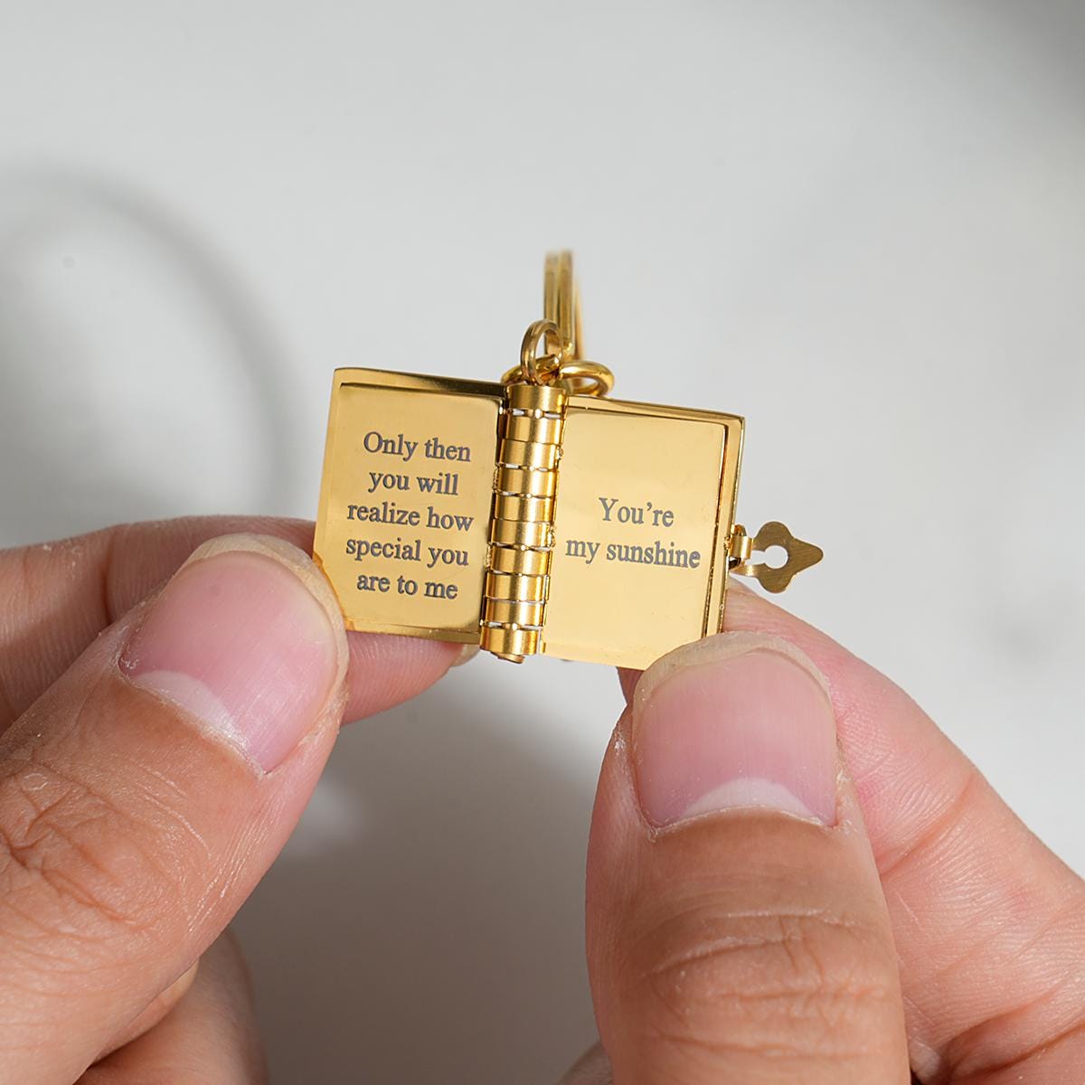 Personalized to My Daughter Book Key Chain- Engraved Meaningful Message ...