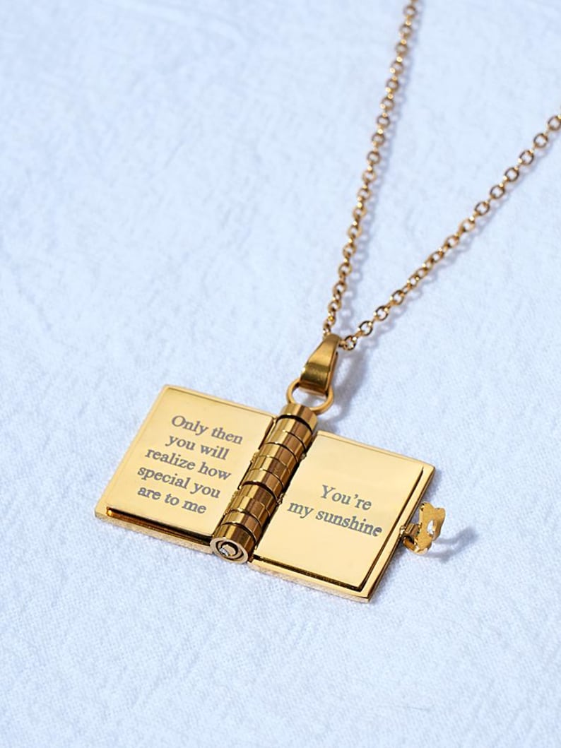Daughter Book Necklace- Personalized Engraved Love You to the Moon ...