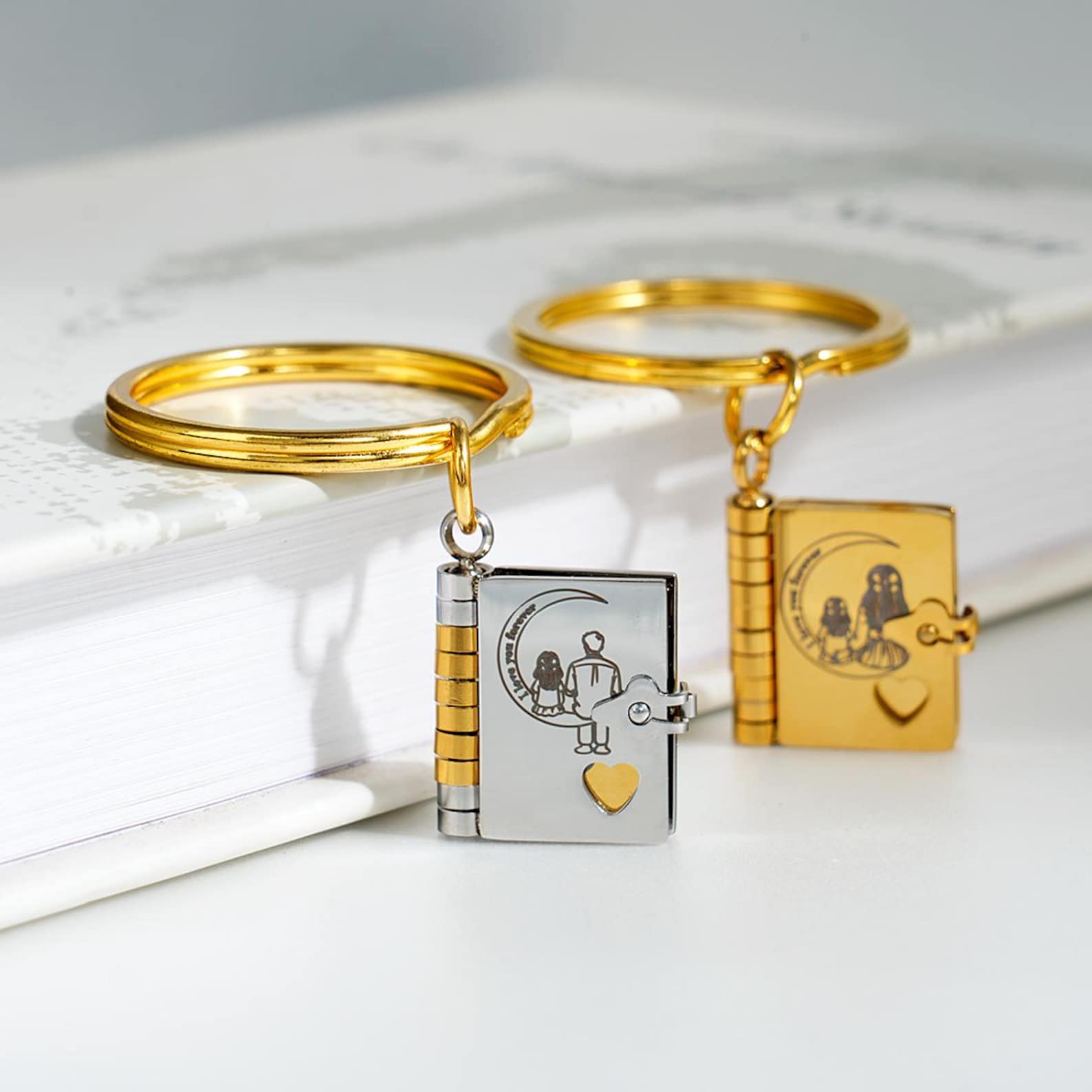 Personalized to My Daughter Book Key Chain- Engraved Meaningful Message ...