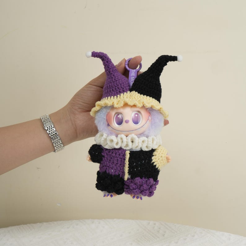 K-pop Jester Clothes Pattern, Crochet Amigurumi Labubu Doll Inspired ...