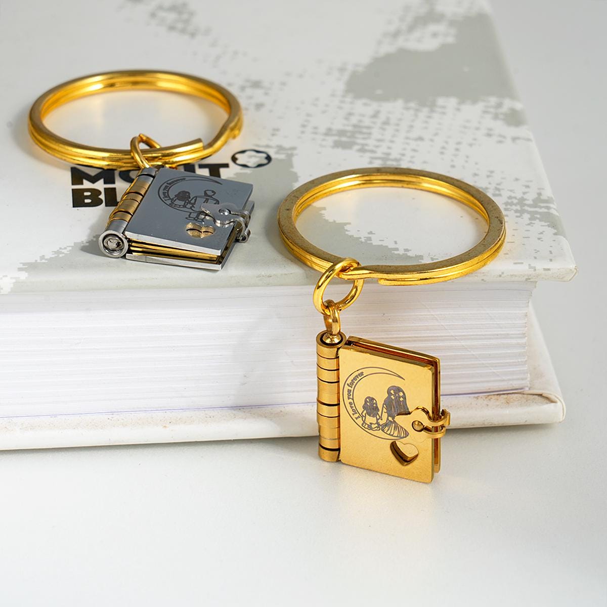 Personalized to My Daughter Book Key Chain- Engraved Meaningful Message ...