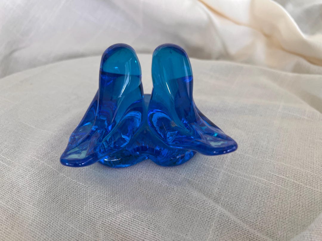 Vintage Leo Ward Art Glass Blue Birds - Etsy