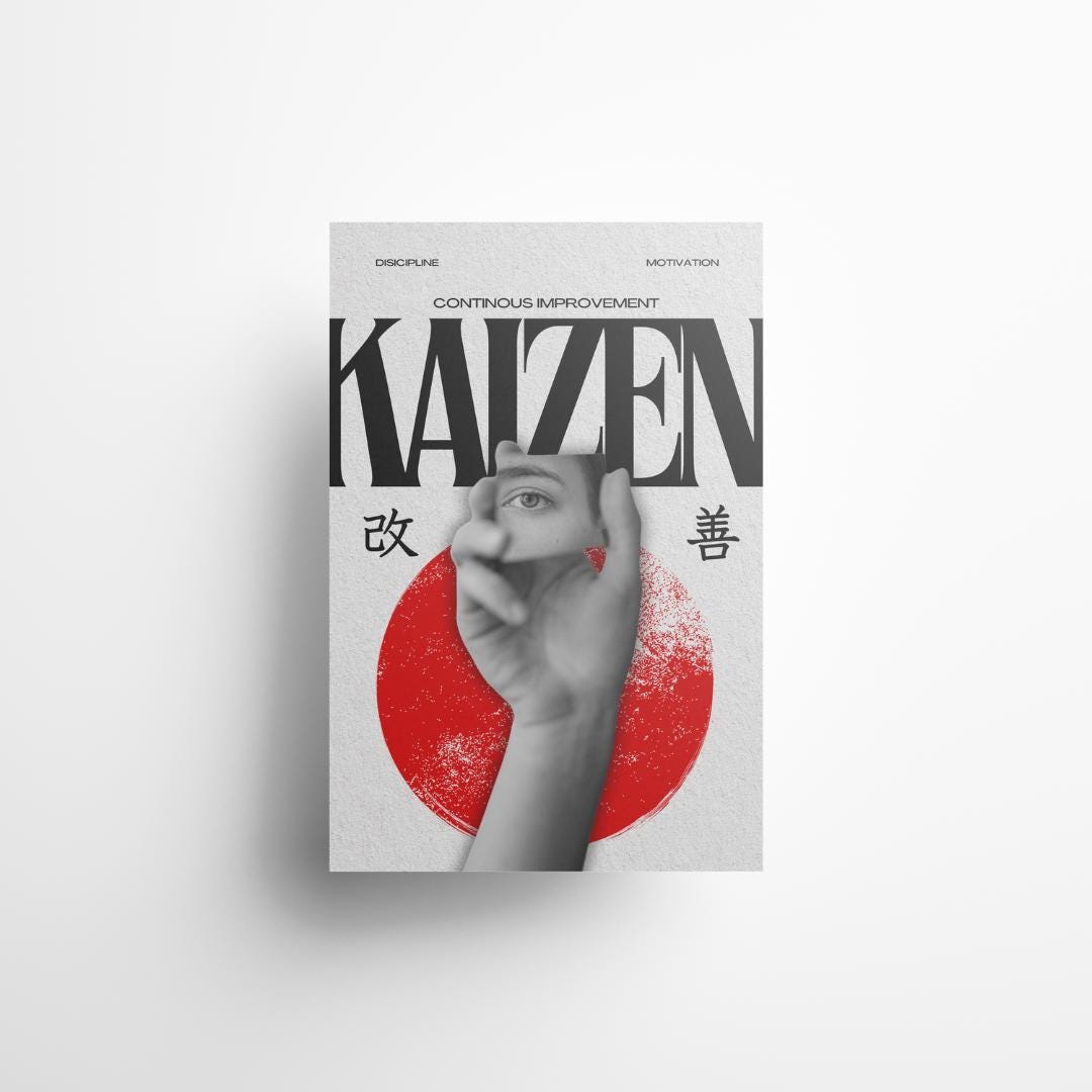 Kaizen Poster | Continuous Improvement | Kaizen Philosophy | Japanese Philosophy | Kaizen Wall ...