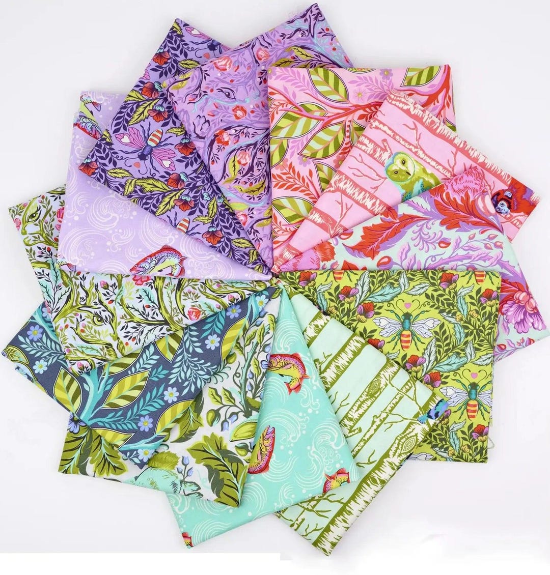 Full Moon Forest II 50th Collection 12 Fabric Bundle by Tula Pink for ...