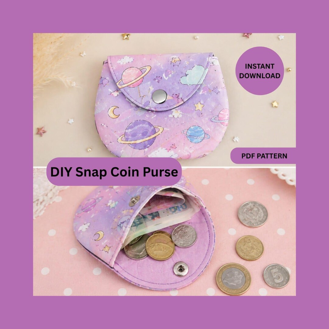 Mini Snap Coin Purse Sewing Pattern PDF | DIY Fabric Wallet | Beginner ...