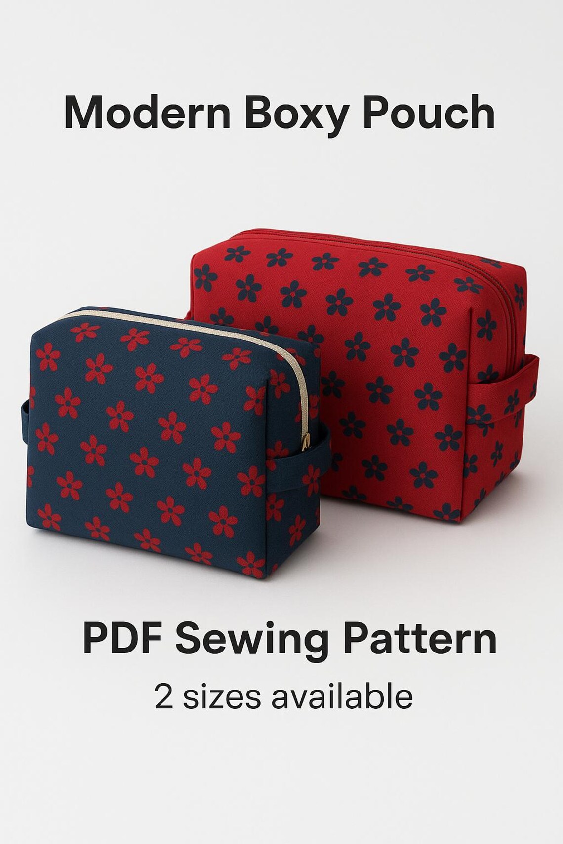 Boxy Pouch PDF Sewing Pattern – Modern Cosmetic Bag, 2 Sizes (A4 + US ...