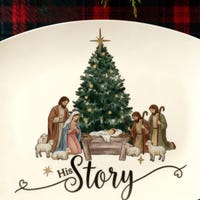Nativity Plate: Silver Beaded Christmas Decor - Etsy