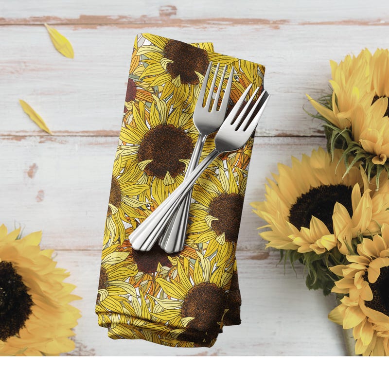 Sunflower Napkins - Etsy